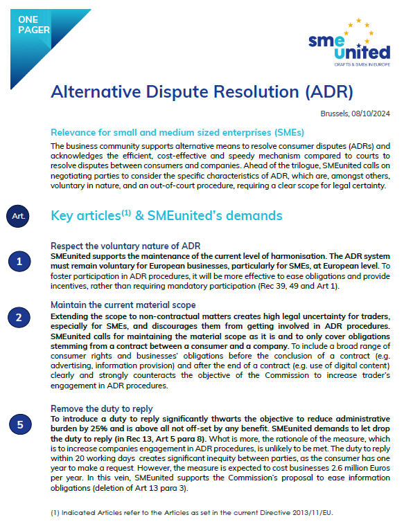 Alternative Dispute Resolution (ADR) | SMEunited