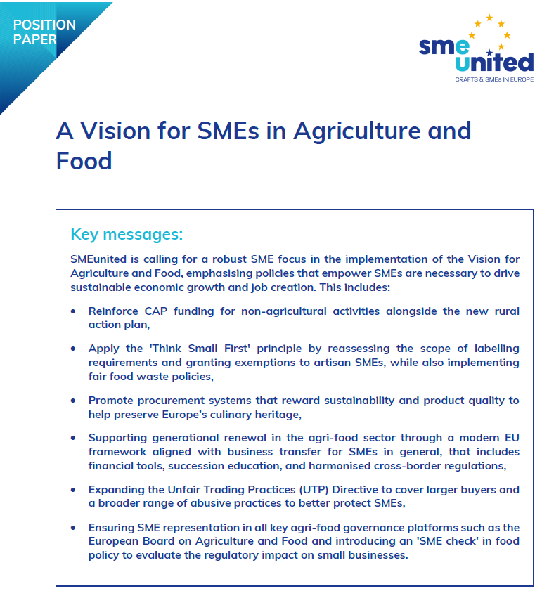 A Vision for SMEs in Agriculture and Food | SMEunited